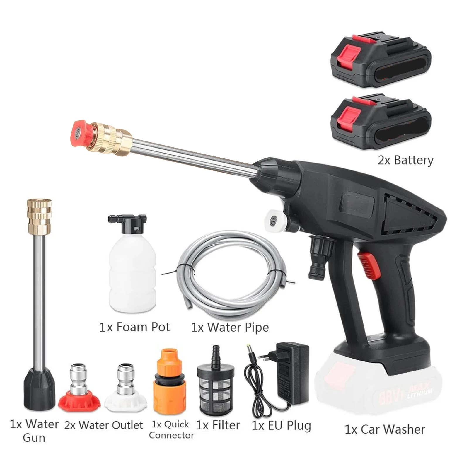 120PSI Portable Pressure Cleaner Handheld 24V 7500mAhRechargeable ...