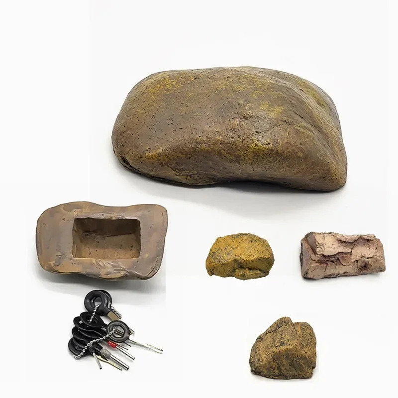 Unique-Fake-Rock-Key-Hider-Outdoor-Spare-House-Safe-Creative-Stones ...