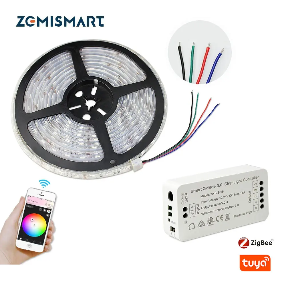 Zemismart-Zigbee-ZLL-Driver-With-5M-LED-Strip-RGB-Low-Voltage-Control ...