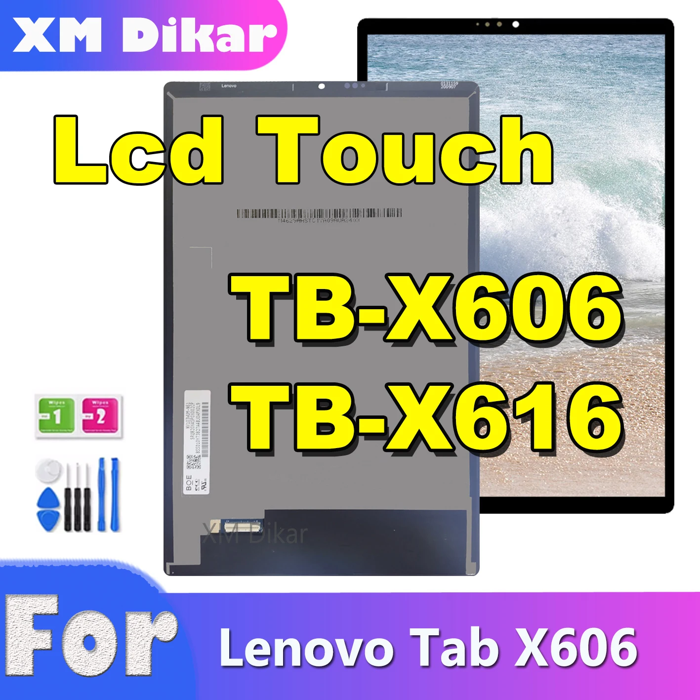 레노버 탭 M10 플러스 X606 X616 TB-X616 TB-X606F TB-X606X 터치 스크린 LCD 디지타이저 어셈블리 ...