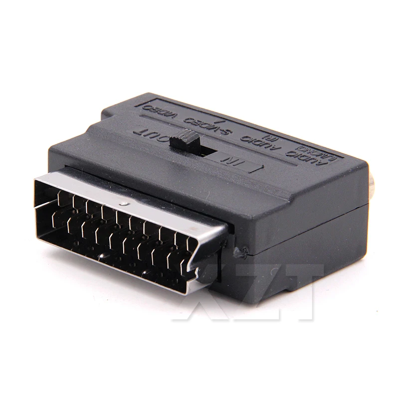 21 Pin RGB Scart To 3 RCA S-Video Adapter Composite SVHS AV TV Audio ...