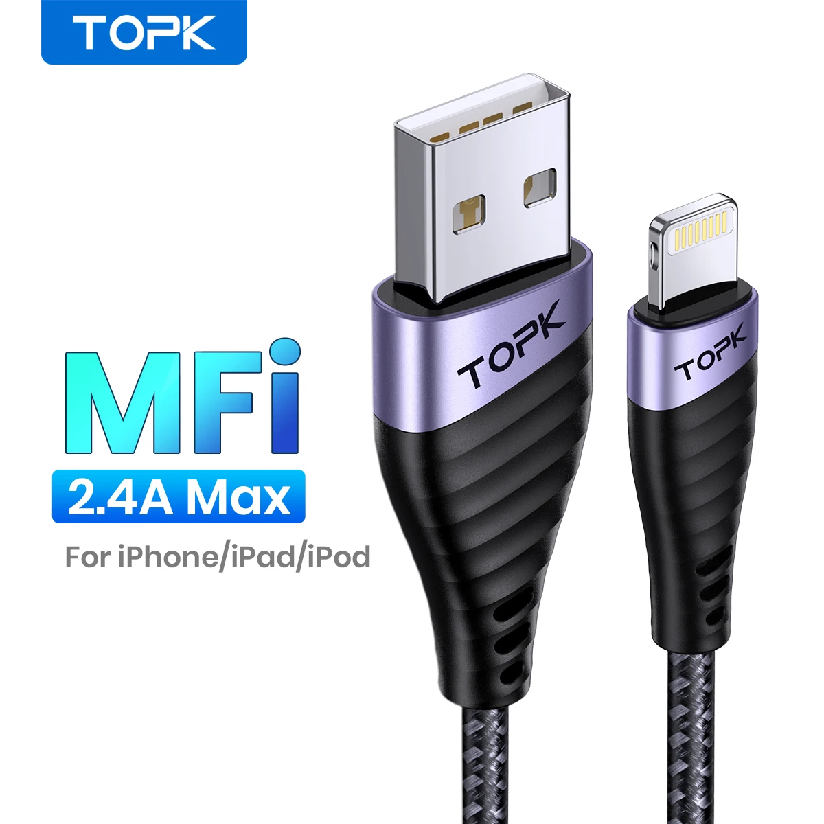 TOPK-AN15-Micro-USB-USB-C-Cable-2-4A-Fast-Charging-for-IPhone-Samsung ...