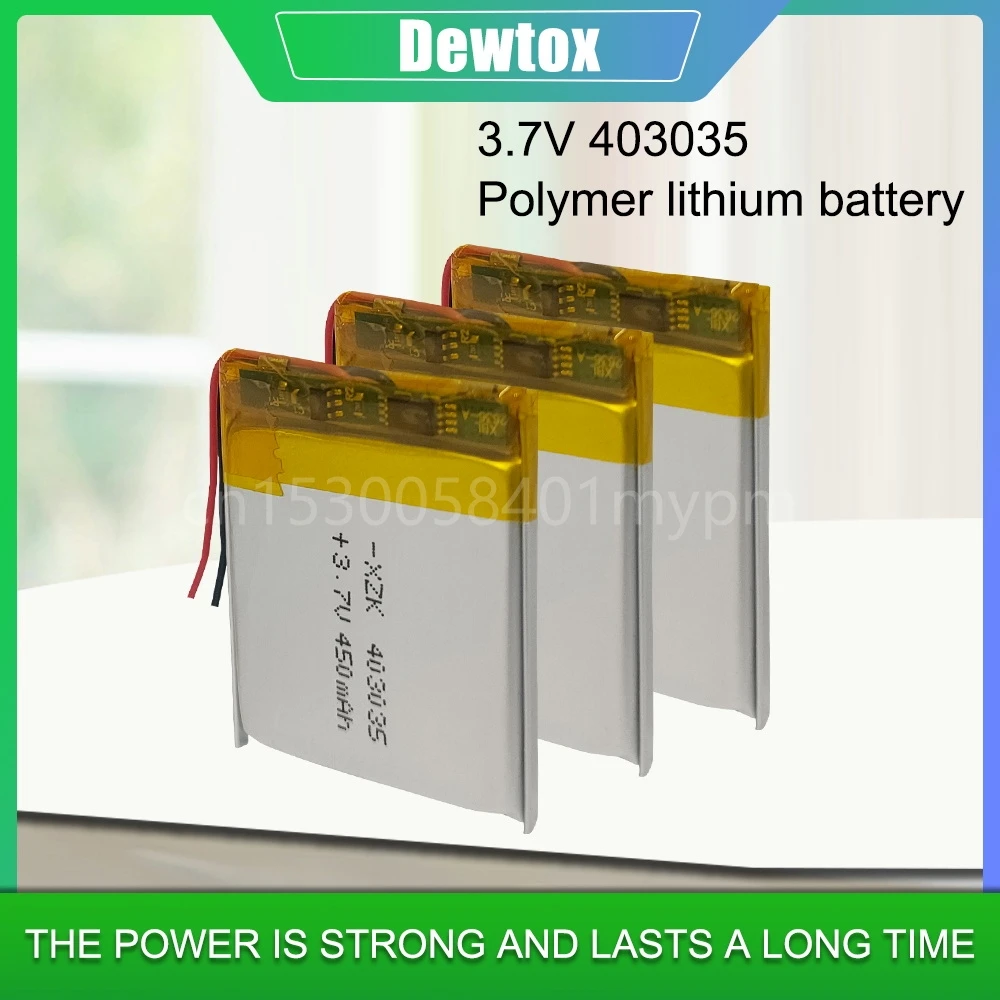 403035-043035-450mAh-3-7V-Lipo-Lithium-Polymer-Rechargeable-Battery-for-GPS-MP3-MP4-Walkie ...