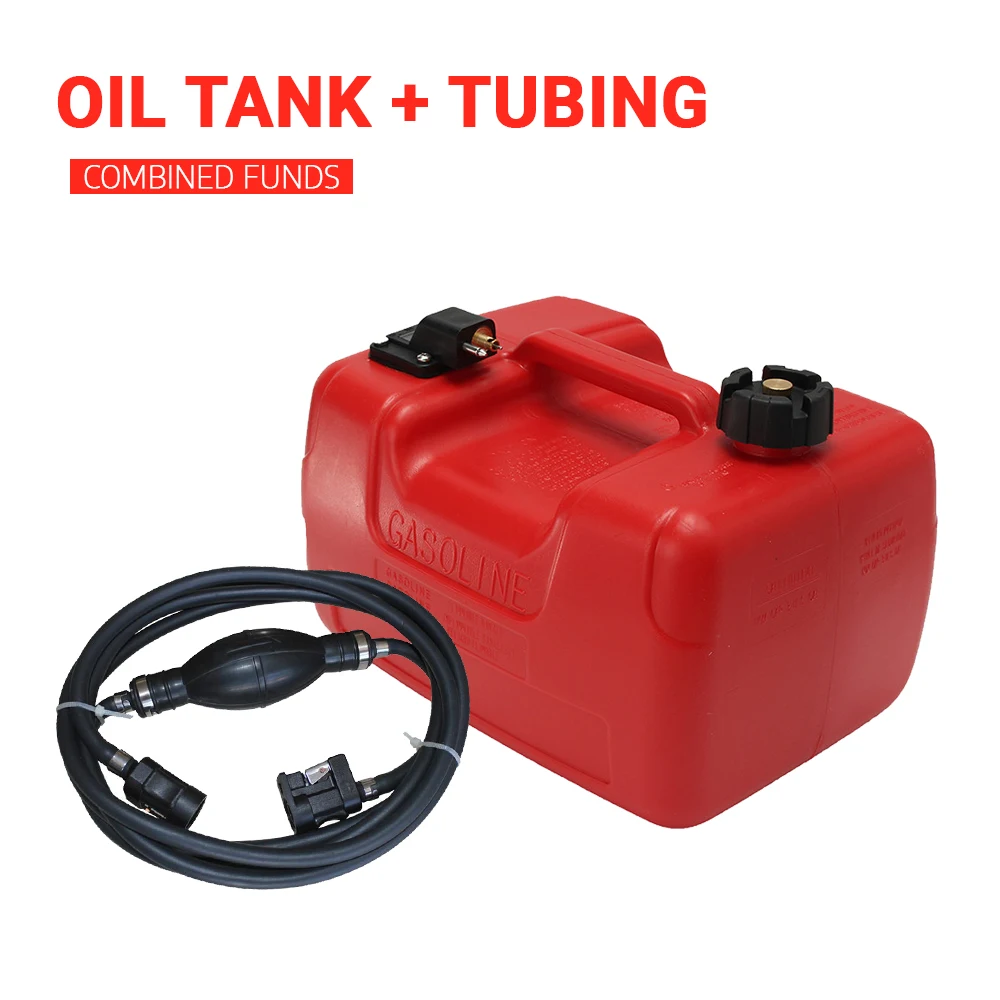 12L-Boat-Outboard-Fuel-Tank-Oil-Box-With-Connector-Red-Plastic-Anti ...