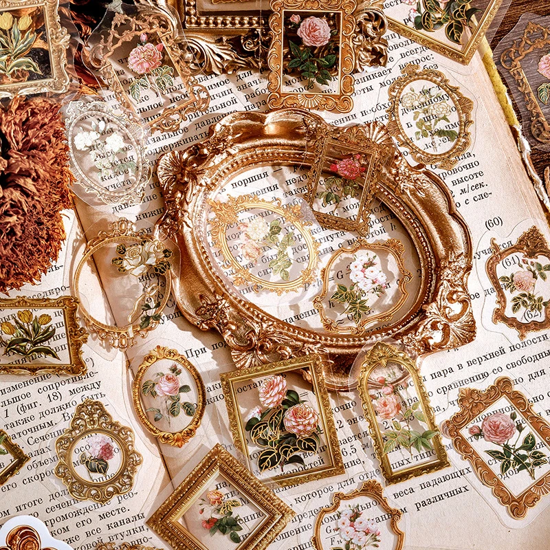 30pcs Baroque Post Office Decorative Stickers Pack Plant Flower ...