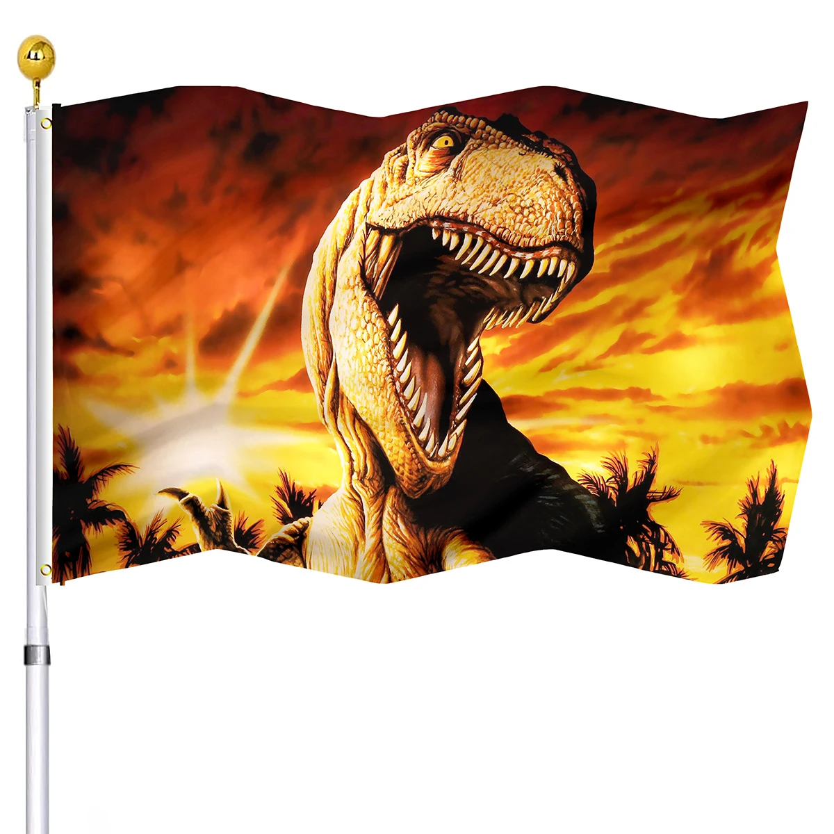 Jurassic Dinosaur Flag Wild Ancient Animal Flags with Brass Grommets ...