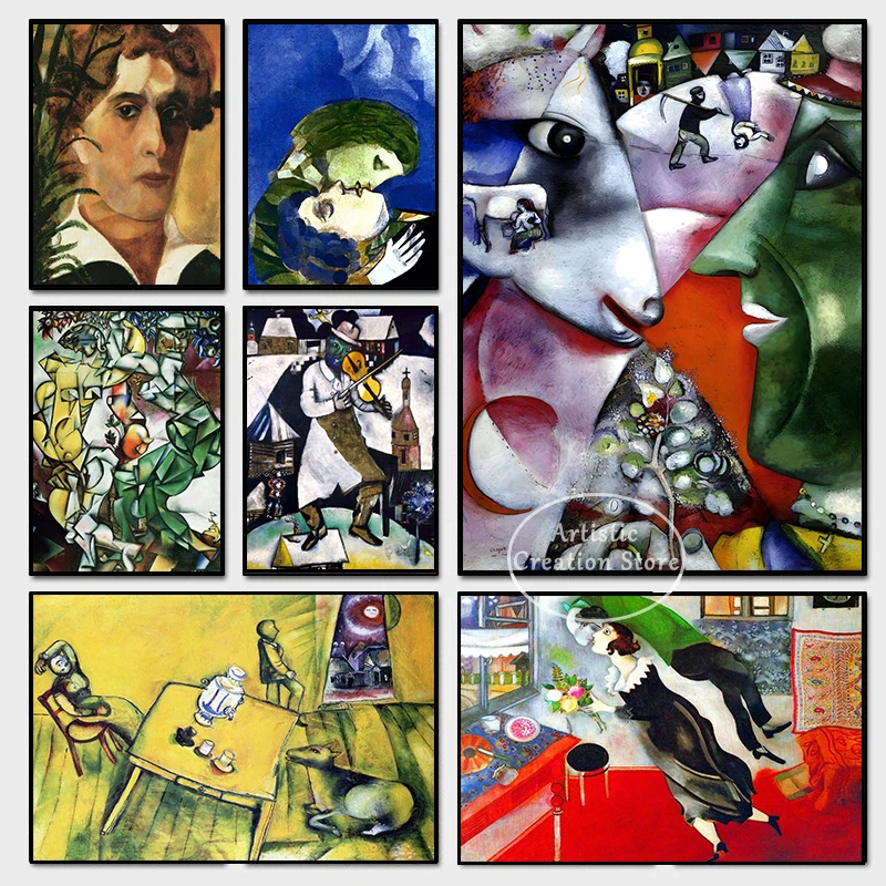 Marc-Chagall-Famous-Painting-The-Fiddler-Posters-Canvas-Painting-Prints ...