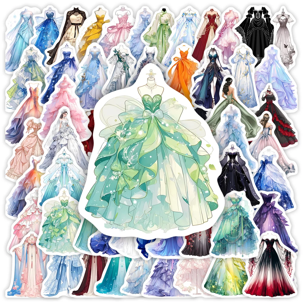 Evening Gown Clothing Design Stickers DIY Toy Gift Decorative for ...
