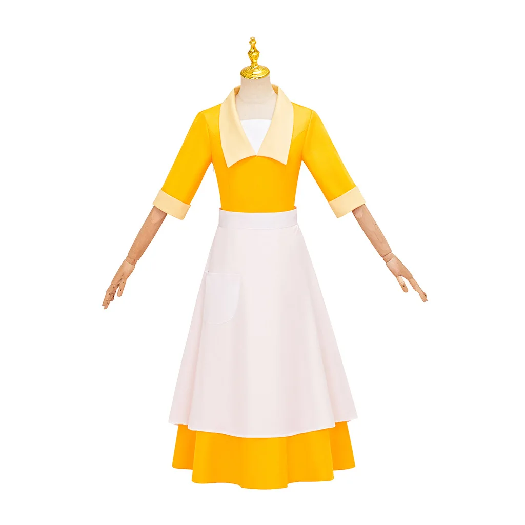 Women-Yellow-Waitress-Maid-Costume-Tiana-Princess-Ball-Gown-Fantasy ...