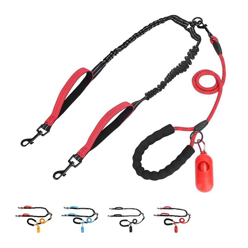 Double-Dog-Leash-High-Quality-Nylon-Rope-Double-Leash-For-Large-Dogs ...