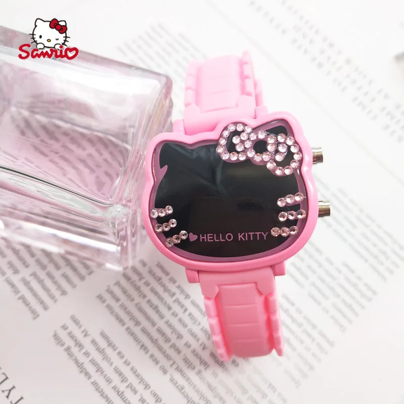 HelloKitty-Diamond-Cat-Head-Kids-Student-Silicone-Fashion-Cartoon-LED ...