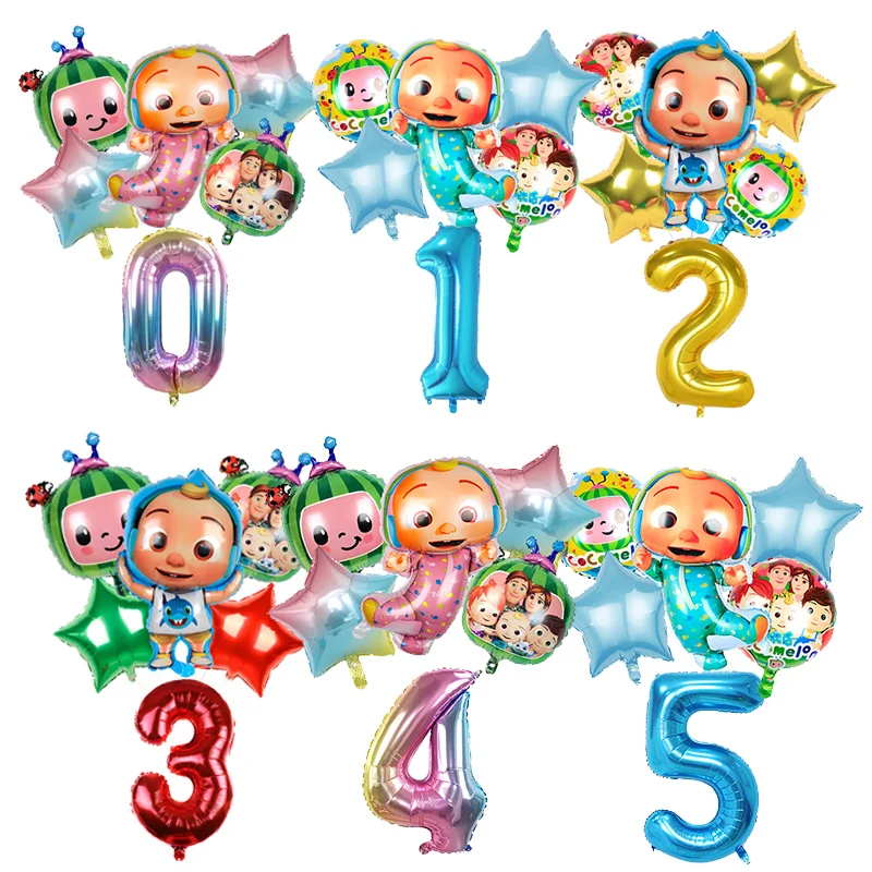 Cocomelons Baby Boys Girls Party Decoration Number Balloons Set 0-9 ...