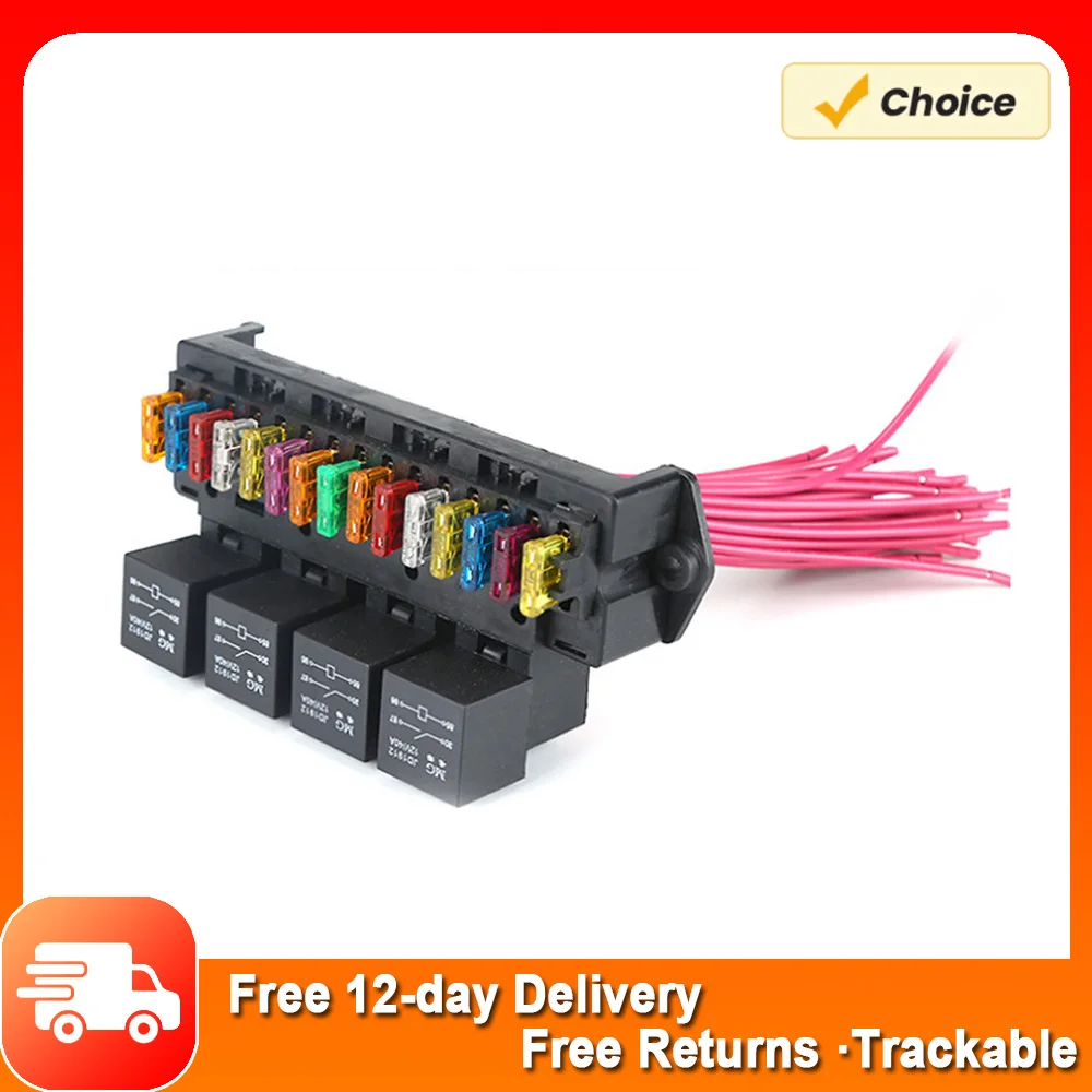 12-V-Car-Fuse-Box-15-way-Wire-Fuse-Block-Box-Multi-circuit-Control-Box ...
