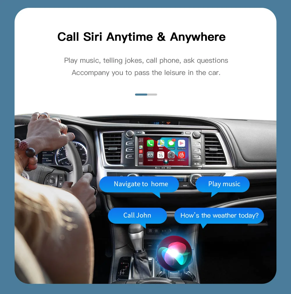 Carabc Wireless Apple Carplay Android Auto For Toyota Highlander 2014 ...