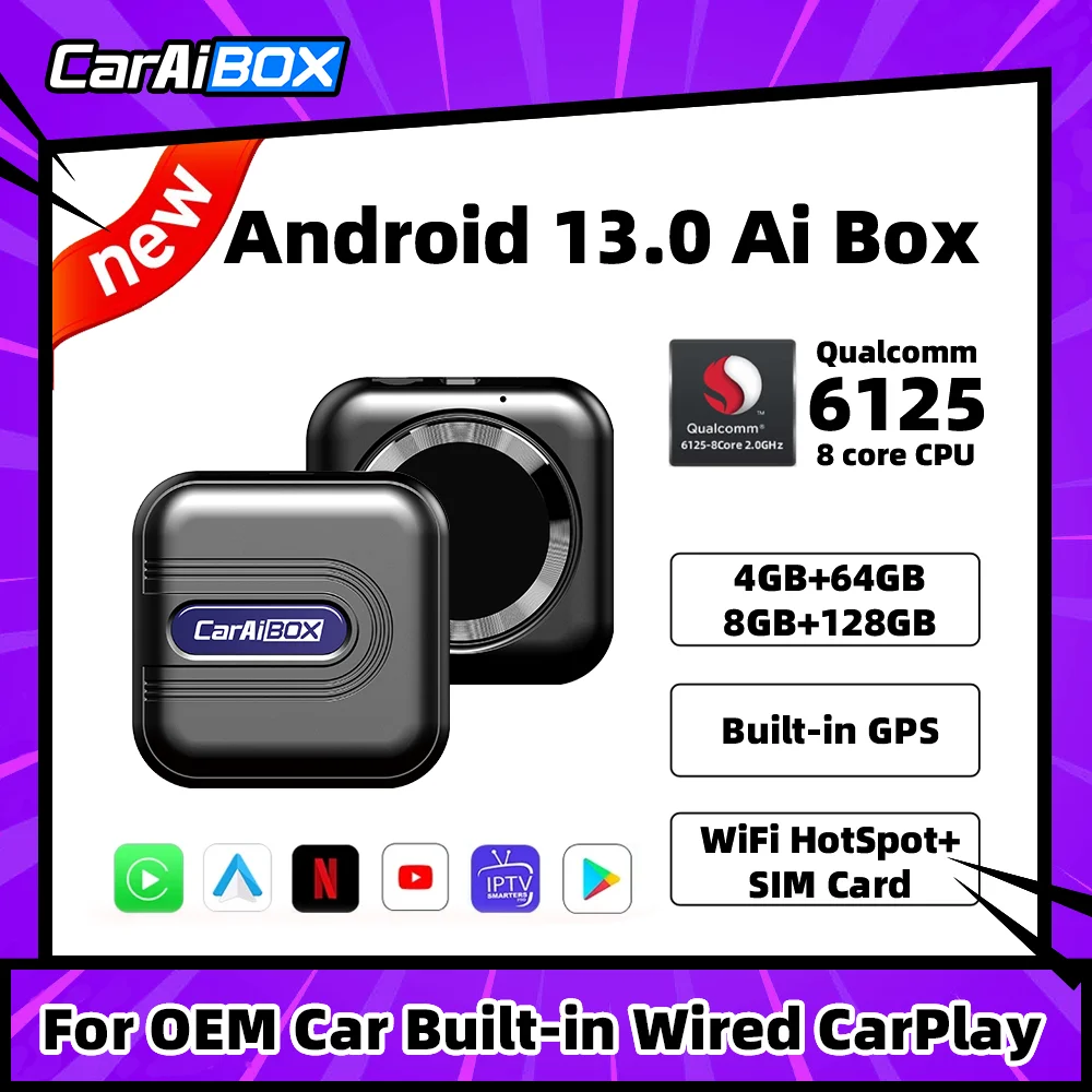 CarAibox-Wireless-CarPlay-AI-Box-Sistema-Android-13-0-CPU-8-Core-Auto ...