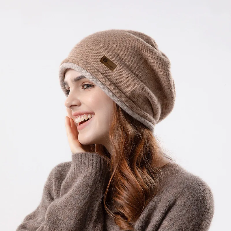 Gorro de punto rizado para mujer, gorro de moda para el frío, gorro de ...