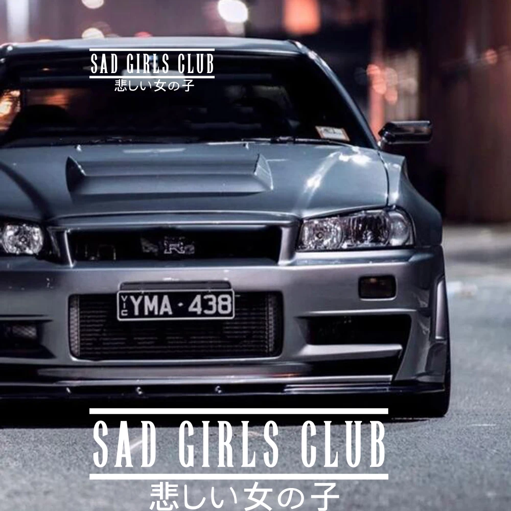 Sad Girls Club car windshield Banner Sticker, calcomanía, parachoques ...