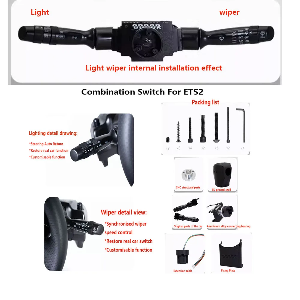 Turn-Signal-e-Wiper-Switch-Simulador-pe-a-de-volante-Acess-rio-para ...