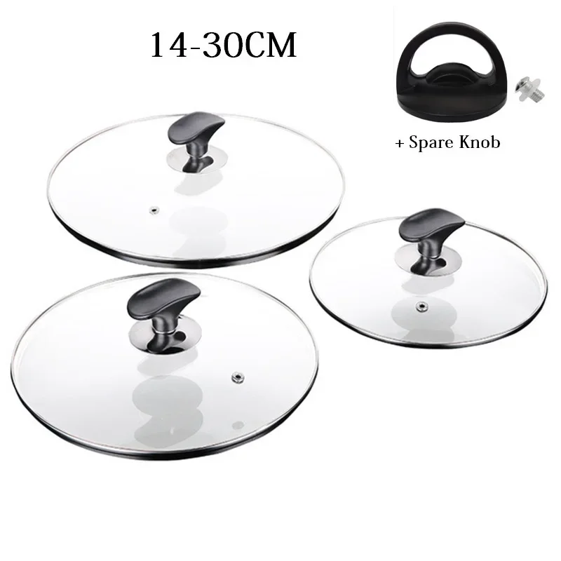 14-30CM Cookware Cover For The Pan Tempered Glass Lid For Saucepan ...