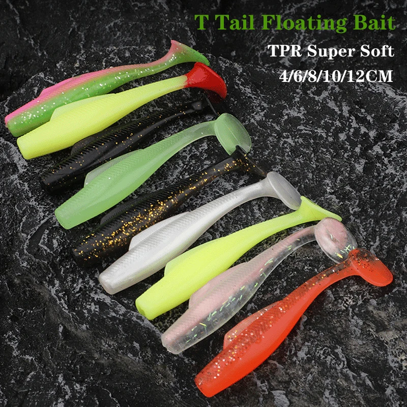 New-TPR-Soft-Lure-Worm-Silicone-Bait-T-Tail-Swimbait-Streamer-Sea ...