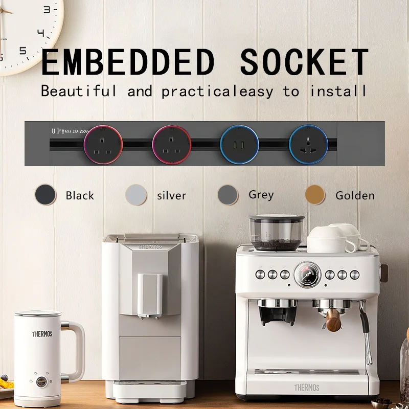 Embedded-Electrical-Track-Socket-Module-DIY-EU-US-UK-FR-Universal-Standard-Multiple-Plug ...