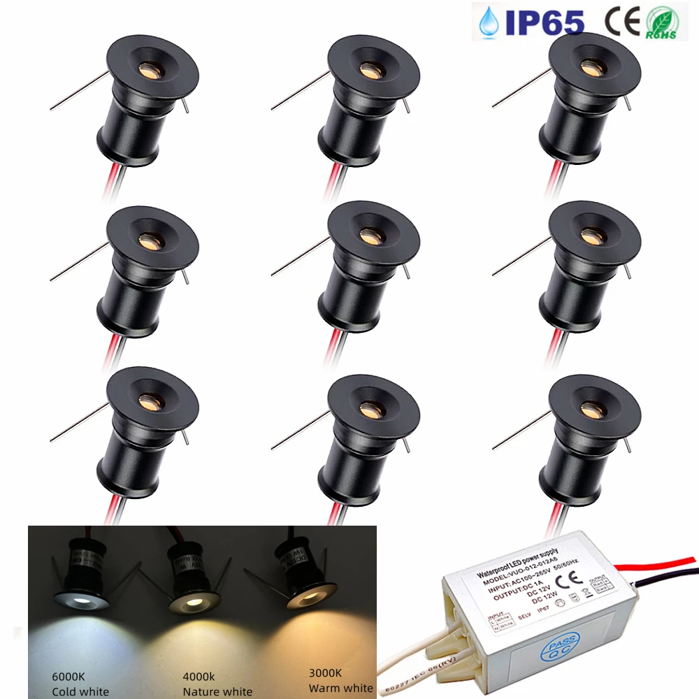 IP65 1W Mini LED Downlight with Transformer Ceiling Spotlight Bedroom ...