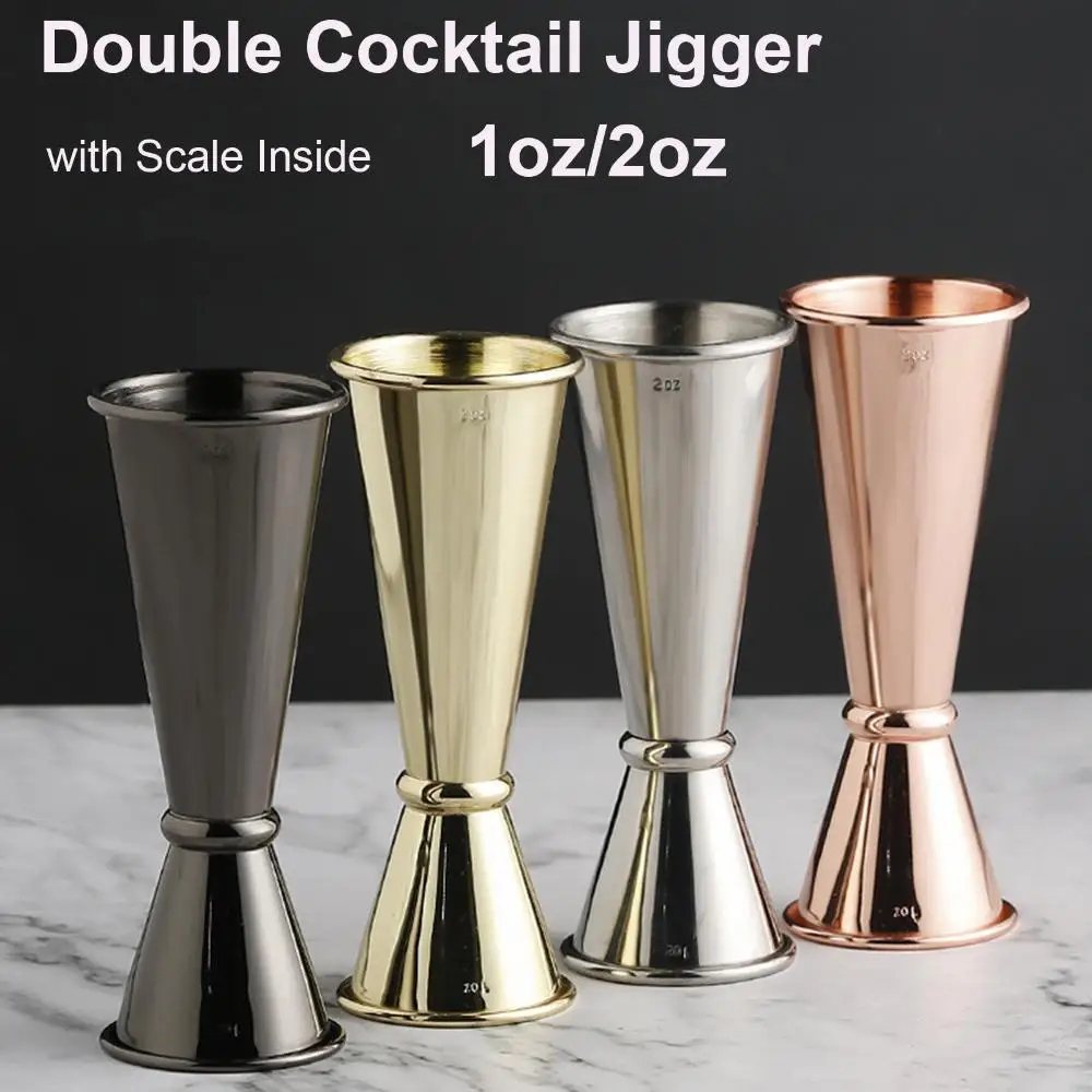 1PC Double Cocktail Jigger Dual Design with Measurements Scale Inside ...