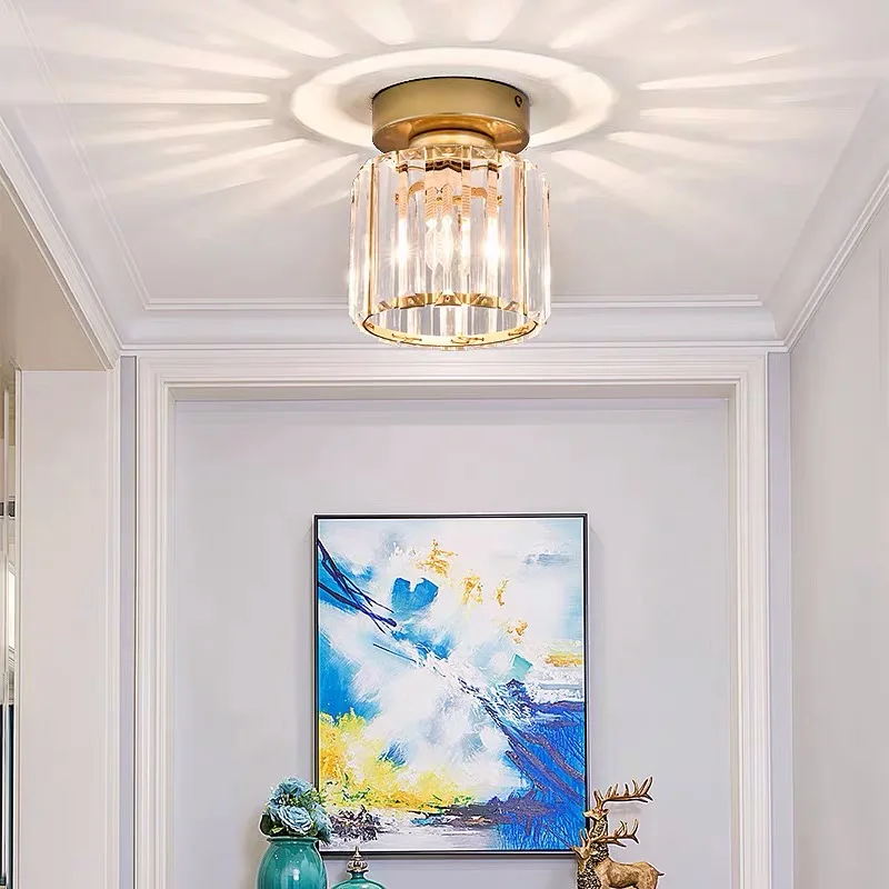 ADELIER Luxury American crystal lamp E27 aisle corridor lamp cloakroom ...