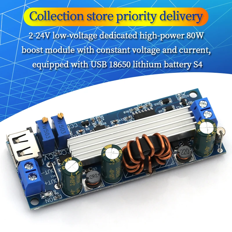 DC DC Step Up Boost Converter 2-24v to 3-30v 4A 80w CC CV Power Module ...