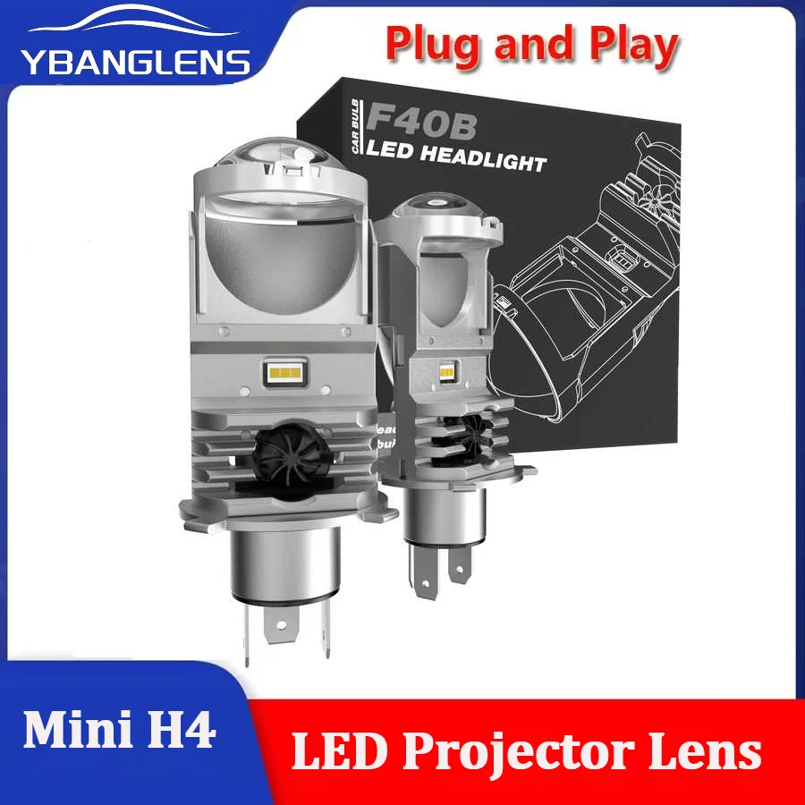 F40B-LED-H4-Lens-Bi-led-Mini-H4-Mini-Projector-Headlight-Bulbs-Lenses ...