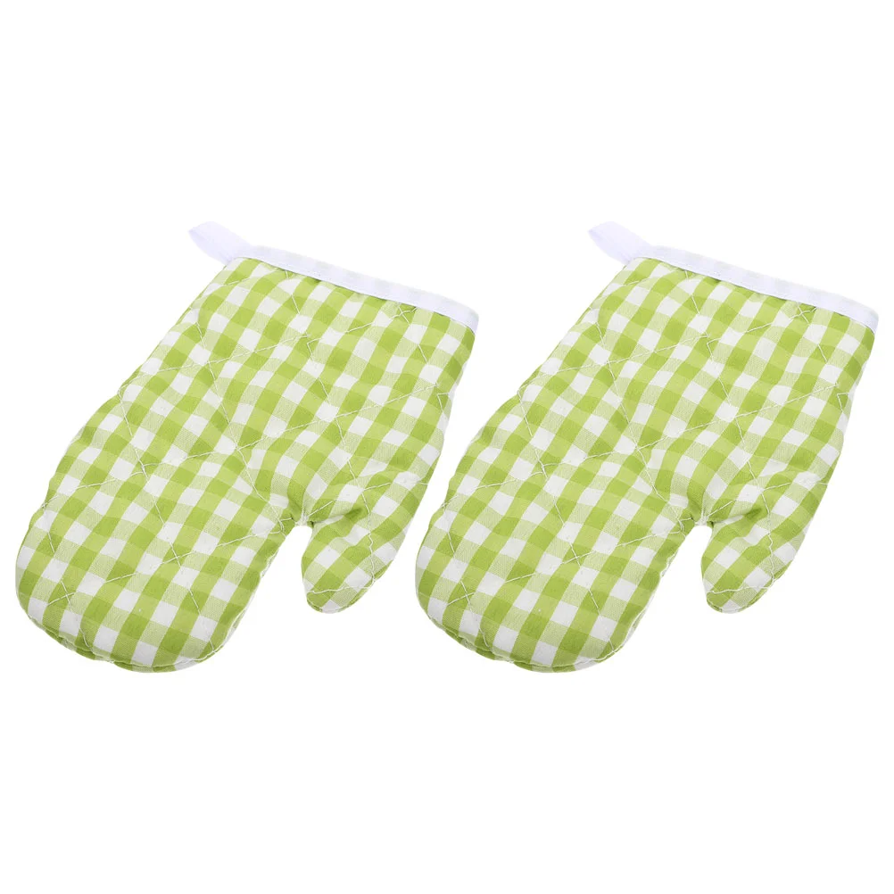 2 Pcs Oven Mitts Heat Resistant Kitchen Gloves Hand Polyester Baking ...