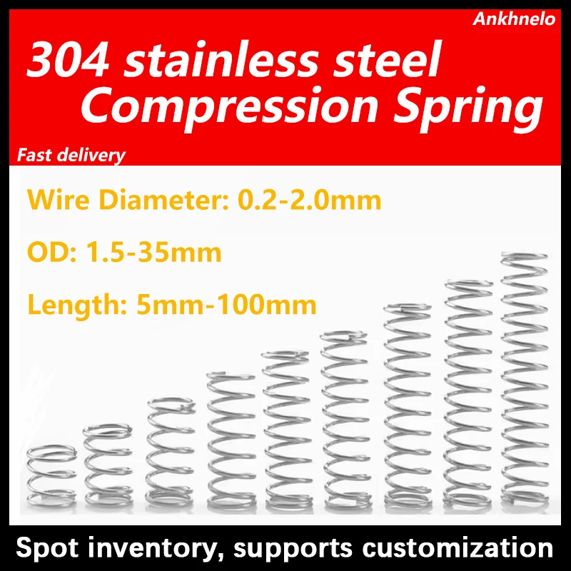 10-20Pcs-lot-0-5mm-304-stainless-steel-compression-spring-OD-3-12mm ...