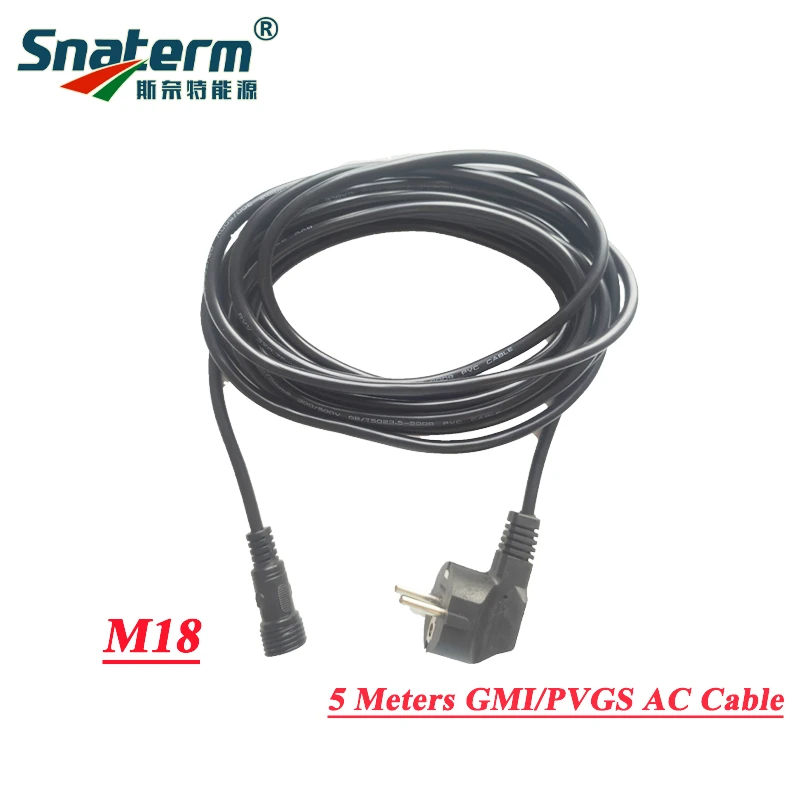 Ac Power Cable M18 Connectors Pvgs/gmi | Inverter Solar Power Supply ...