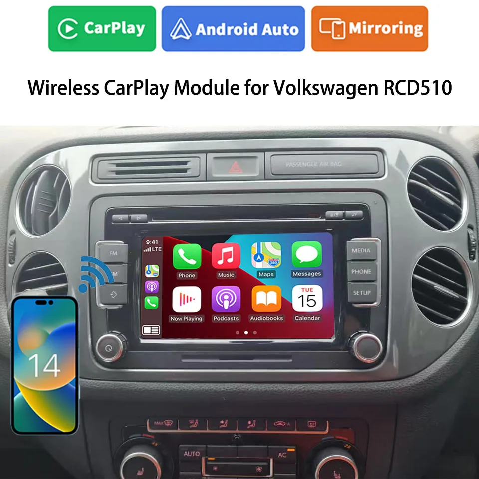 2024-Phone-GPS-Map-Wireless-Car-Play-Kit-for-Volkswagen-Tiguan-2011-CC ...