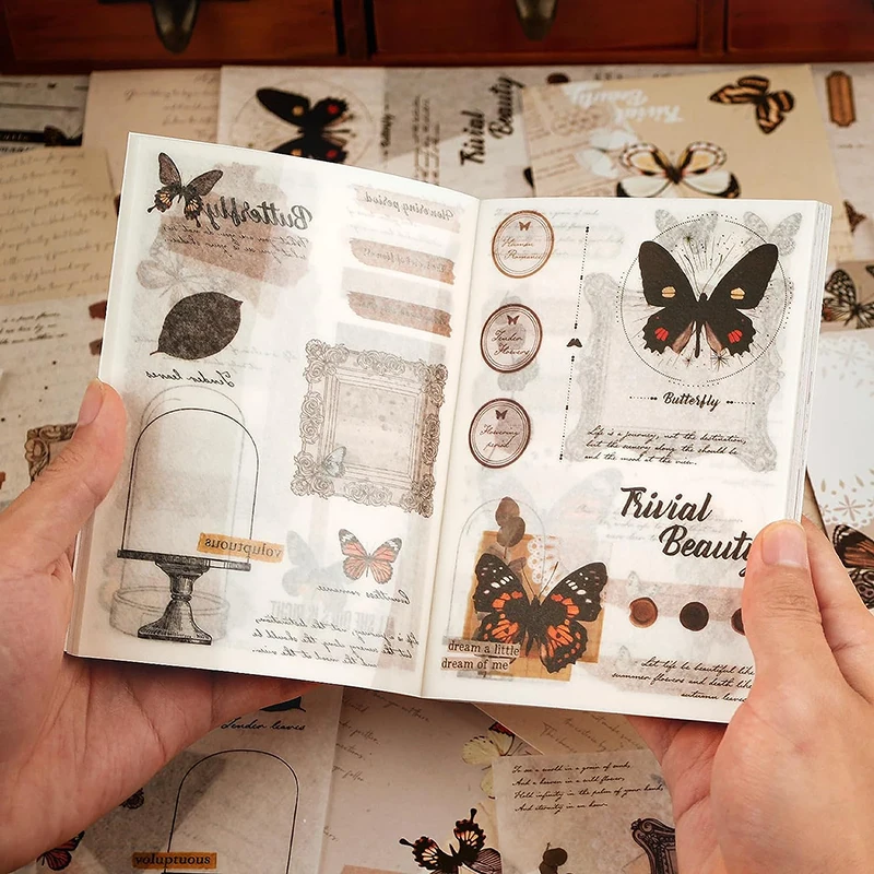 Washi-Stickers-for-Journaling-Vintage-Book-for-Scrapbooking-with-180pcs ...