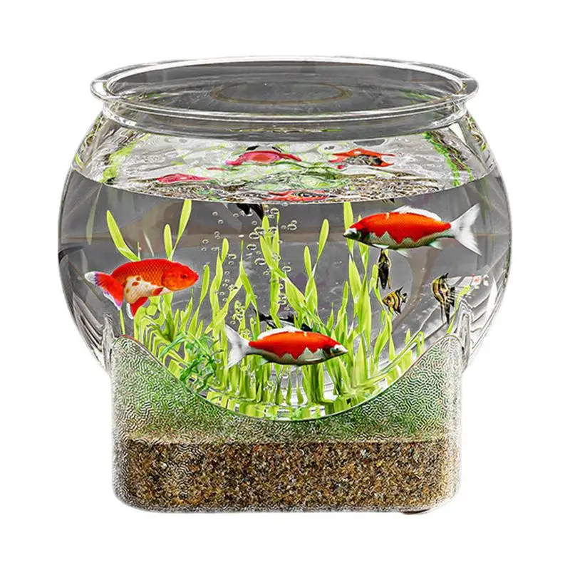 Clear Transparent Round Fish Tank Aquarium Micro-landscape Resistant ...