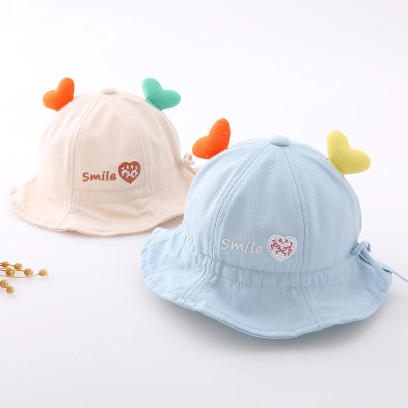 Cartoon-Ruffled-Bucket-Hat-for-Baby-Girl-Cute-Solid-Color-Ears-Infant ...