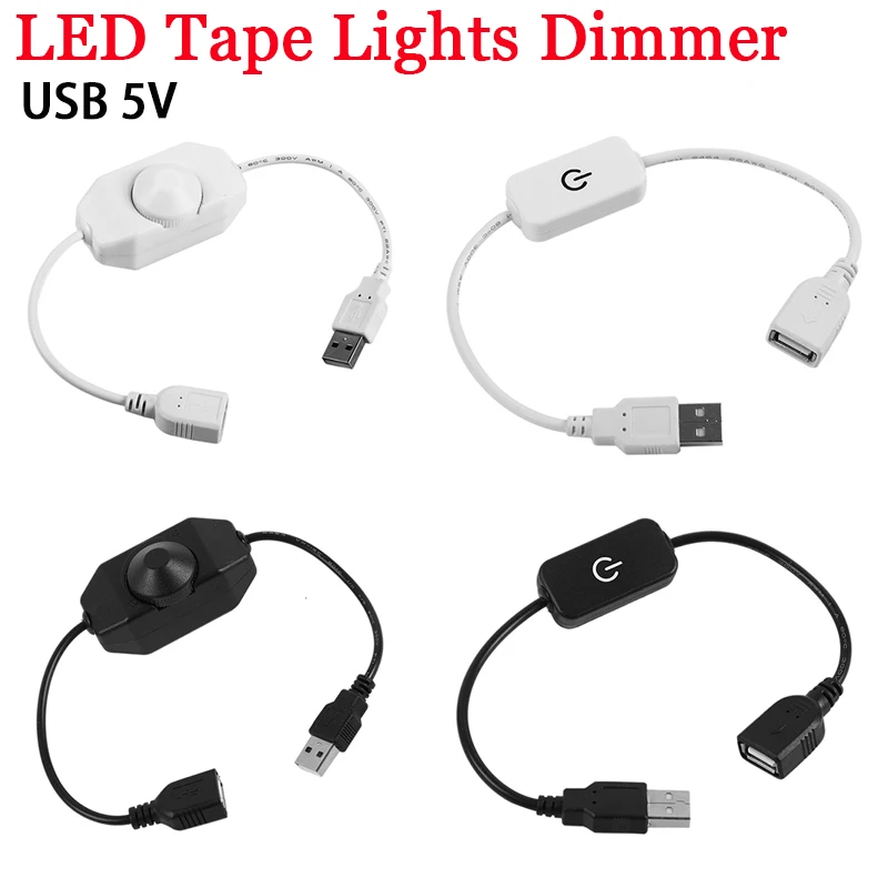 DC 5V LED Tape Lights USB Knob Manual LED Strip Light Dimmer/Touch ...