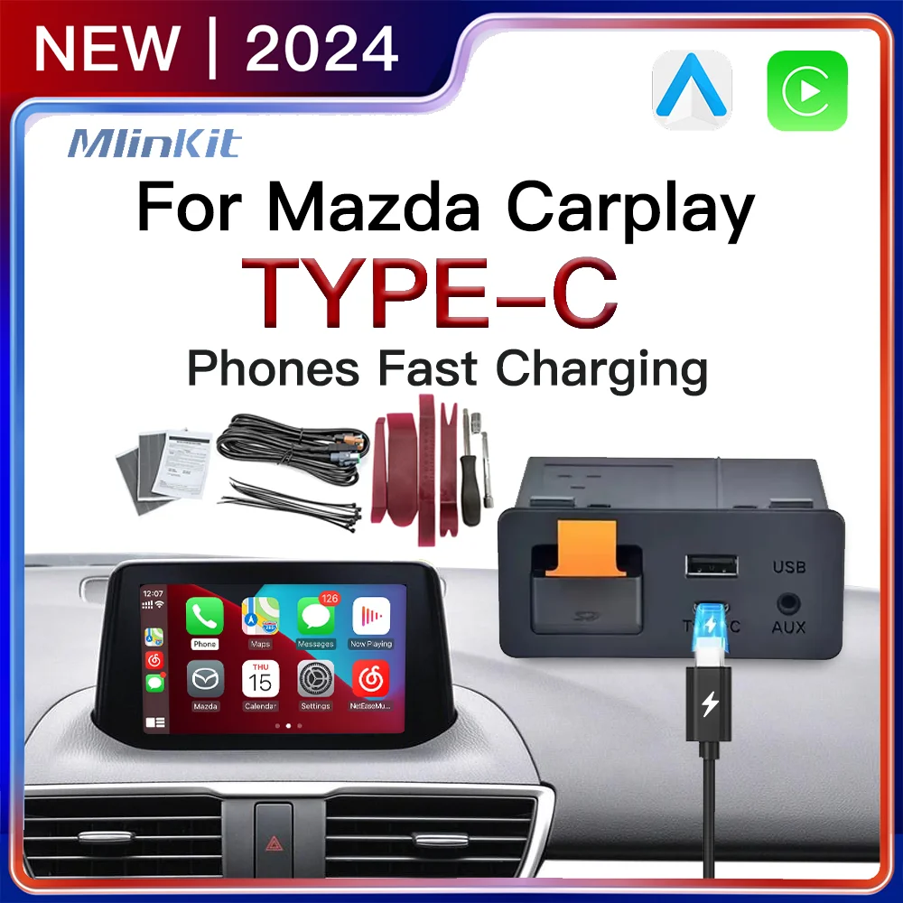 Type-C CarPlay wireless Android Auto USB Adapter for Mazda 2 3 6 CX3 ...