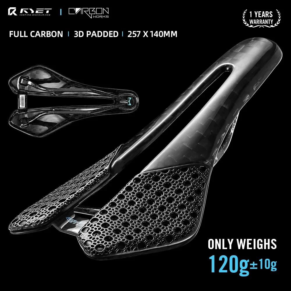 RYET-Carbon-3D-Printed-Bike-Saddle-120g-257-140MM-Big-Central-Hole ...