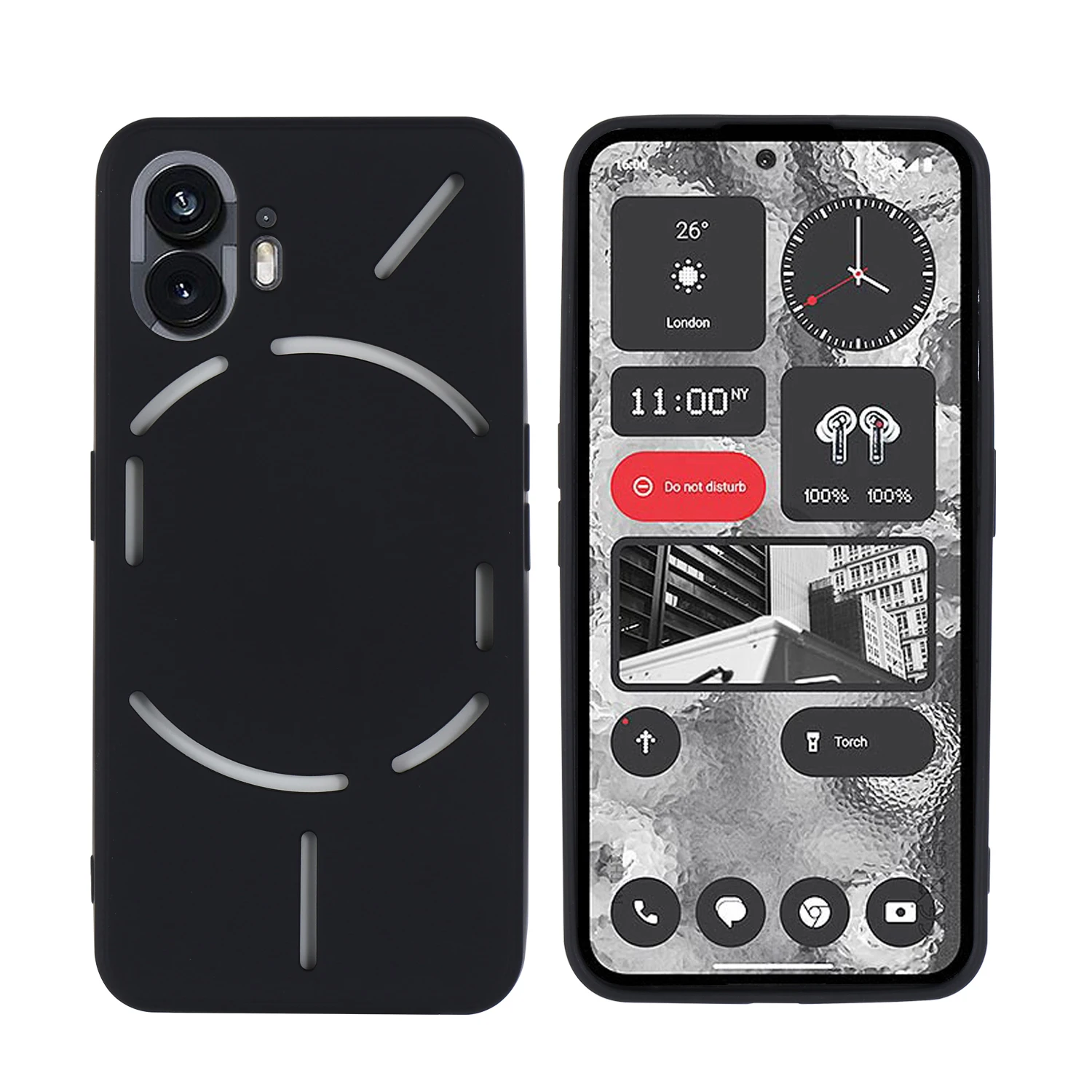 For Nothing Phone 2 Shockproof Square Liquid Silicon TPU Phone Case ...