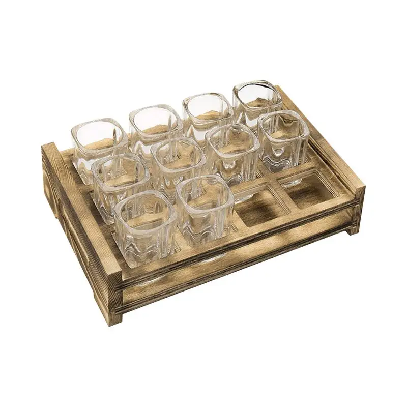 Tequila-Shot-Glasses-Holder-Compartment-Spirits-Glasses-Server-Tray ...