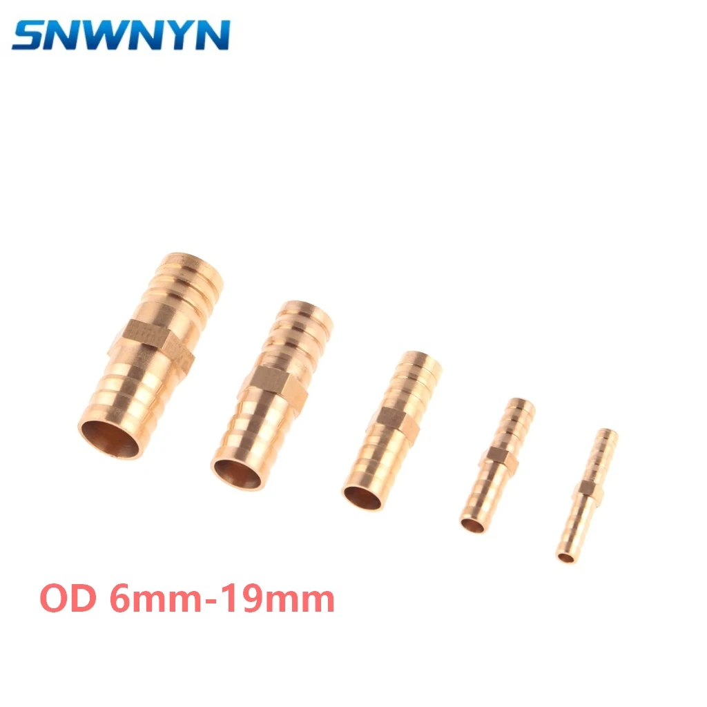 1PC Brass Barb Pipe Fitting 2 Way Straight Connector For 6mm 8mm 10mm ...