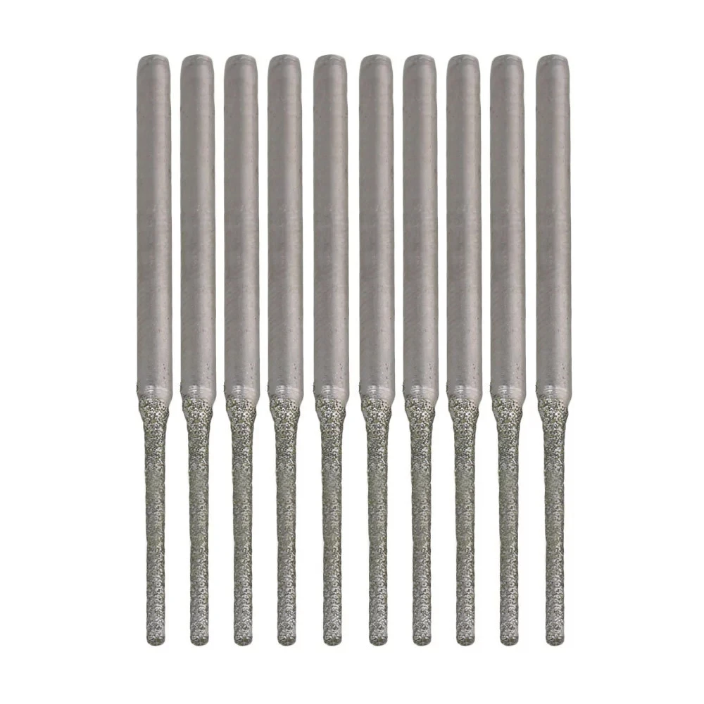 10x Lapidary Diamond Coated Solid Bits Gems Drilling Needle 1.2mm ...