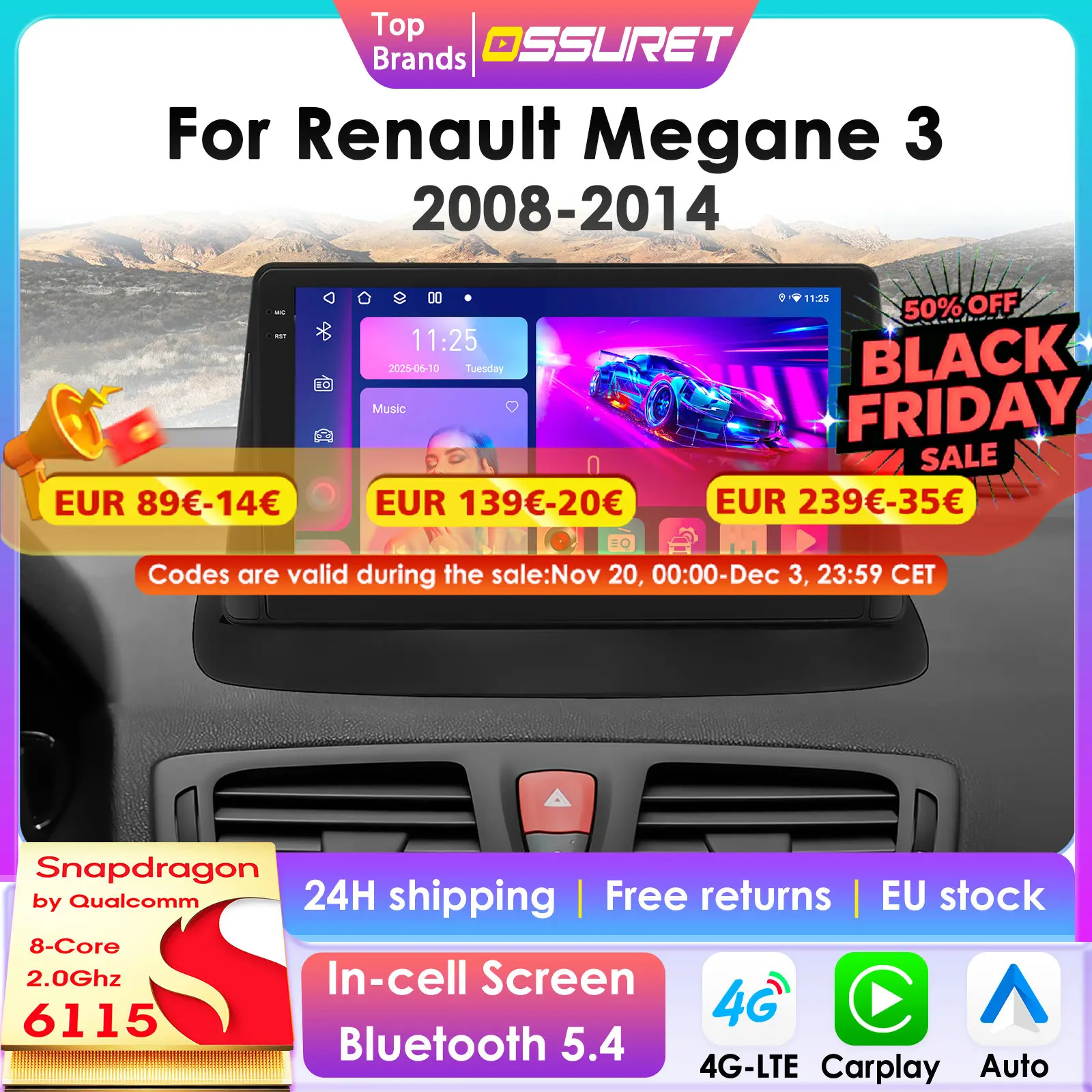CarPlay Android Auto for Renault Mégane 3 (2008–2014): The Complete ...