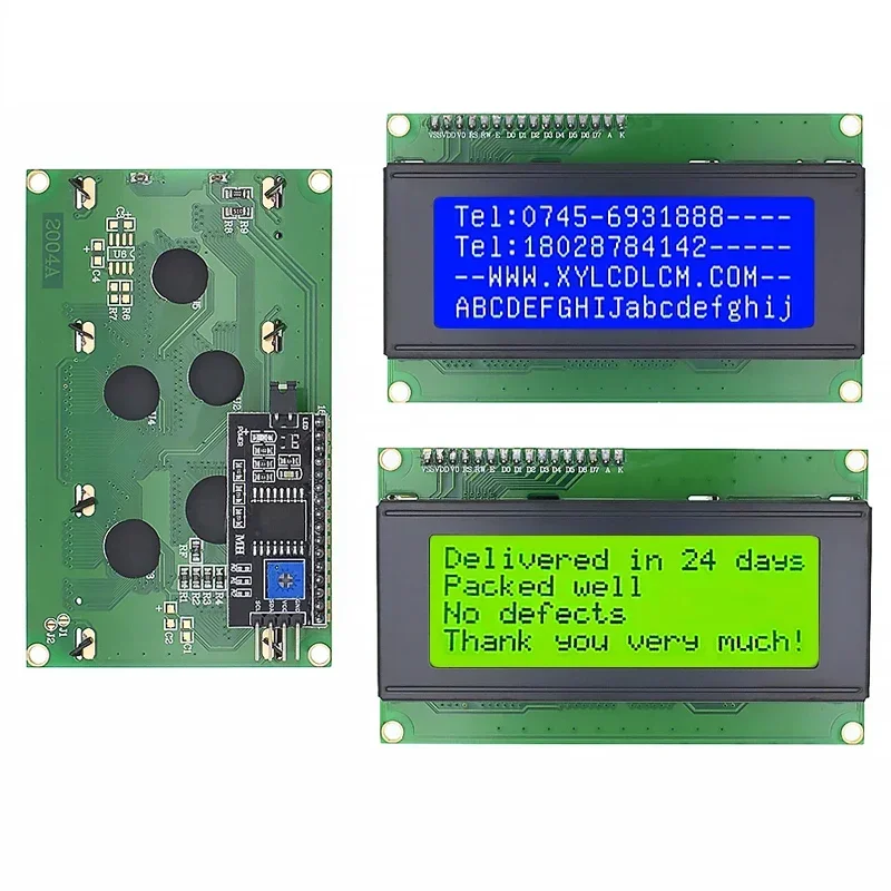 LCD2004-I2C-2004-20x4-2004A-Blue-Green-screen-HD44780-Character-LCD-w ...