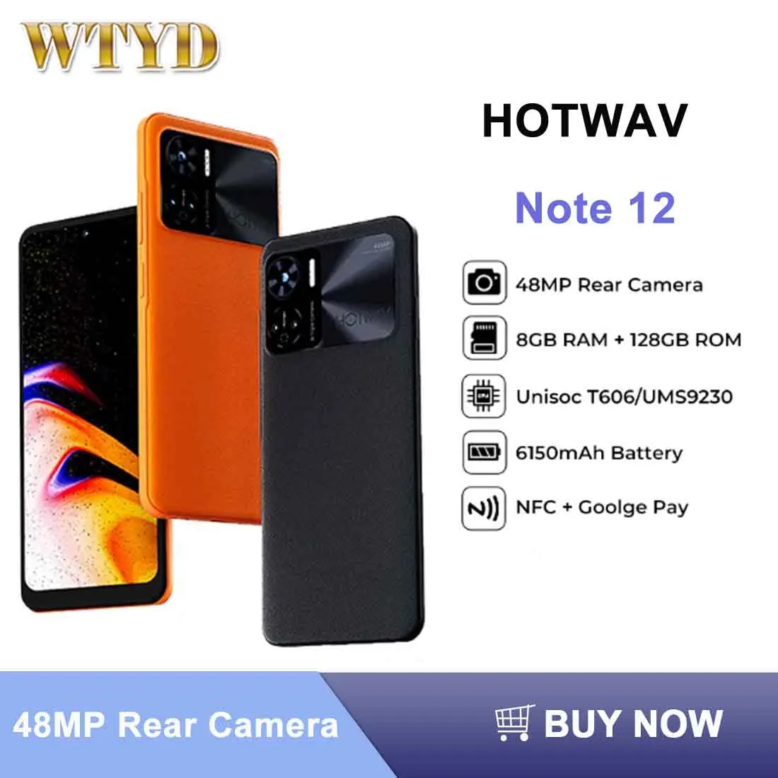 HOTWAV-Nota-12-Smartphone-8GB-128GB-6180mAh-C-mera-Traseira-de-48MP-6-8 ...