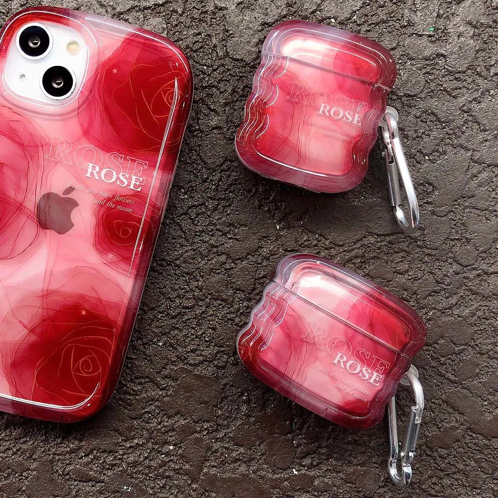 INS-Gradient-Roses-Red-Wavy-Silicone-Earphone-Case-For-Apple-Airpods ...