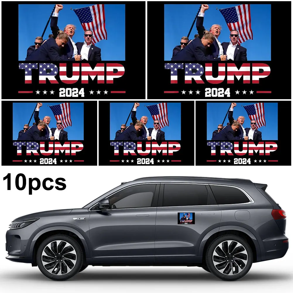 10pcs-Trump-Assassination-Stickers-Trump-American-Flag-Sticker-Trump ...