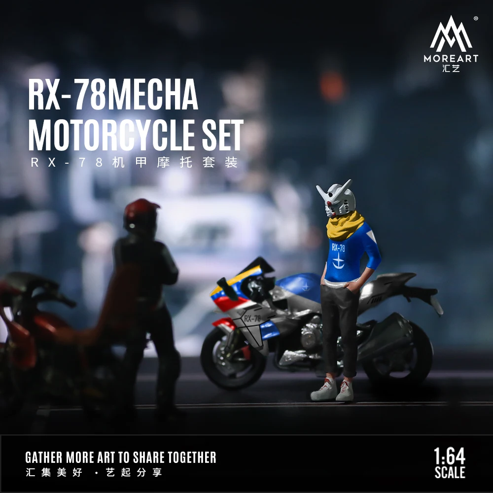 MoreArt1-64-RX-78-Mecha-motorcycle-doll-set-resin-model-Miniature-Scene ...